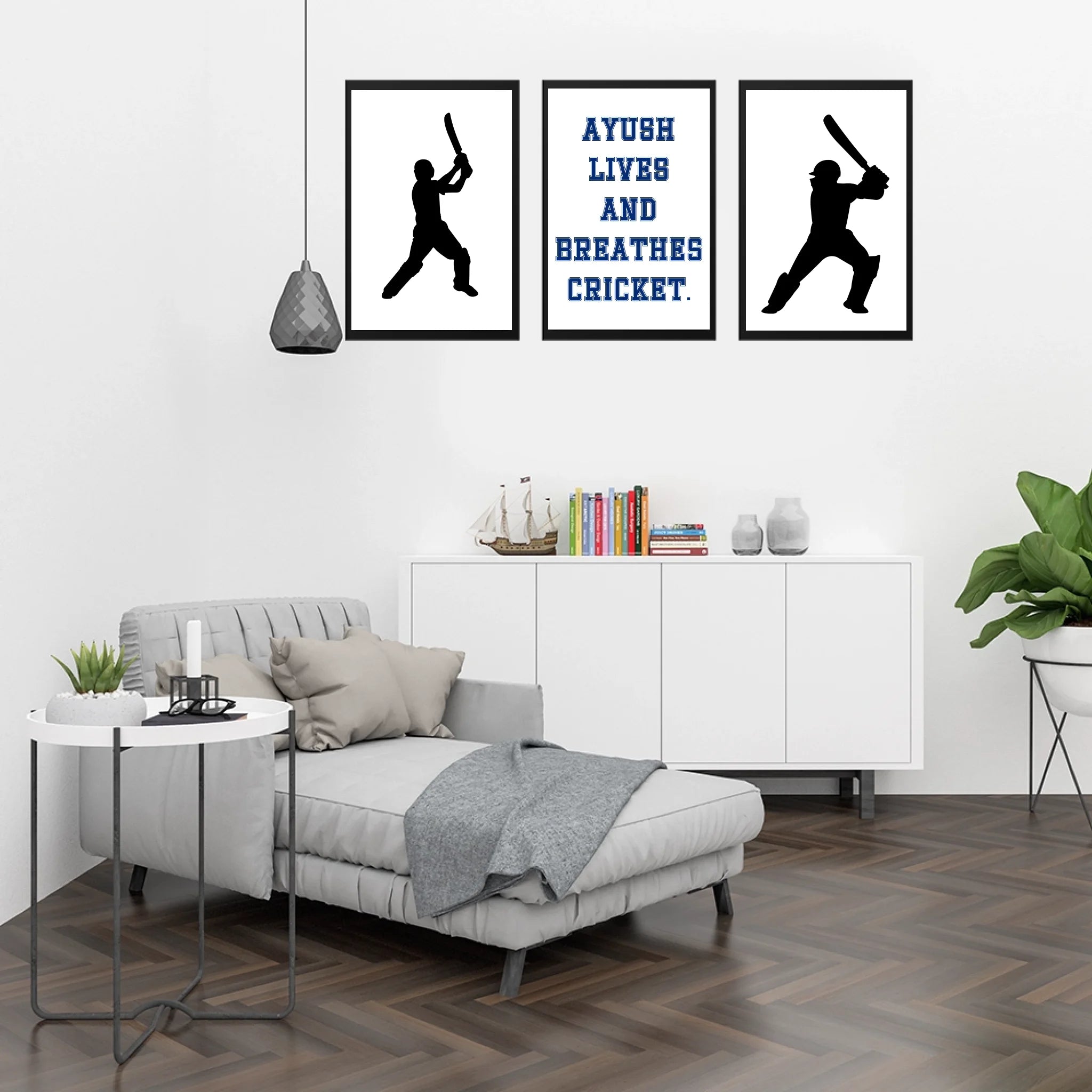 Cricket Wall Art Set of 3 – Cricket Player Posters for Boys & Teen Roo ...