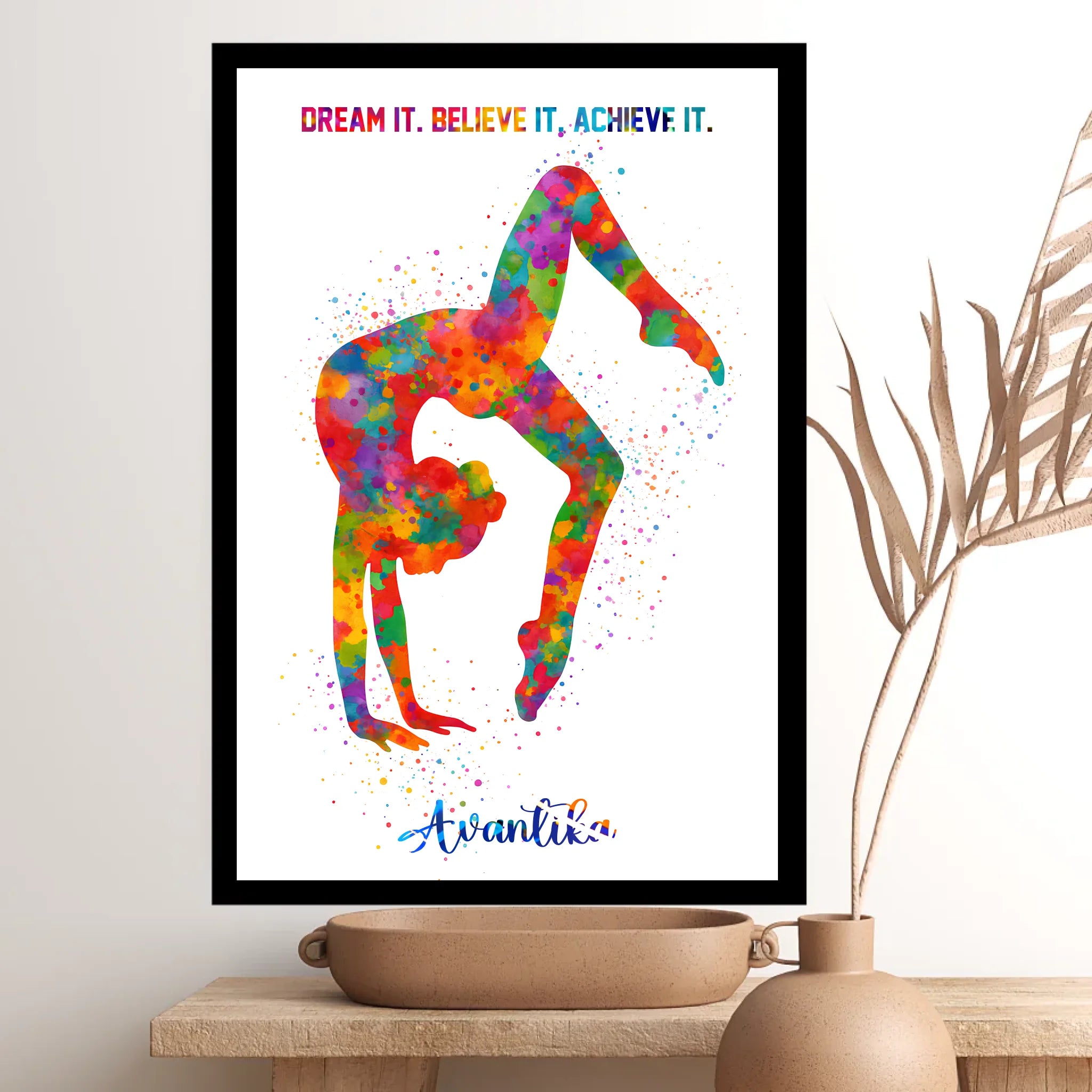Gymnastics Girl Tumbling Wall Art – Personalised Wall Art – Gaviksha