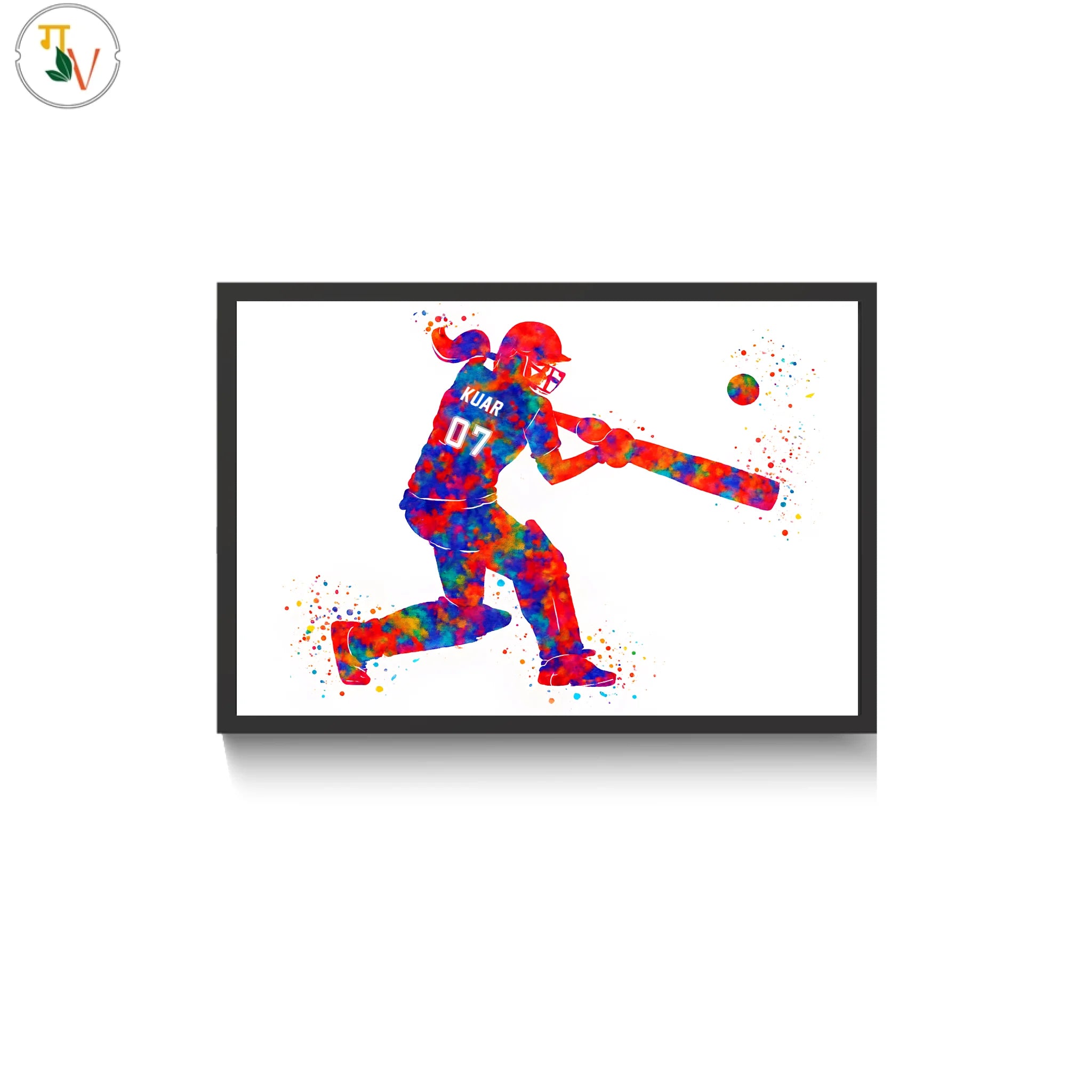 Cricket Player Girl Wall Art – Personalised Wall Art – Gaviksha
