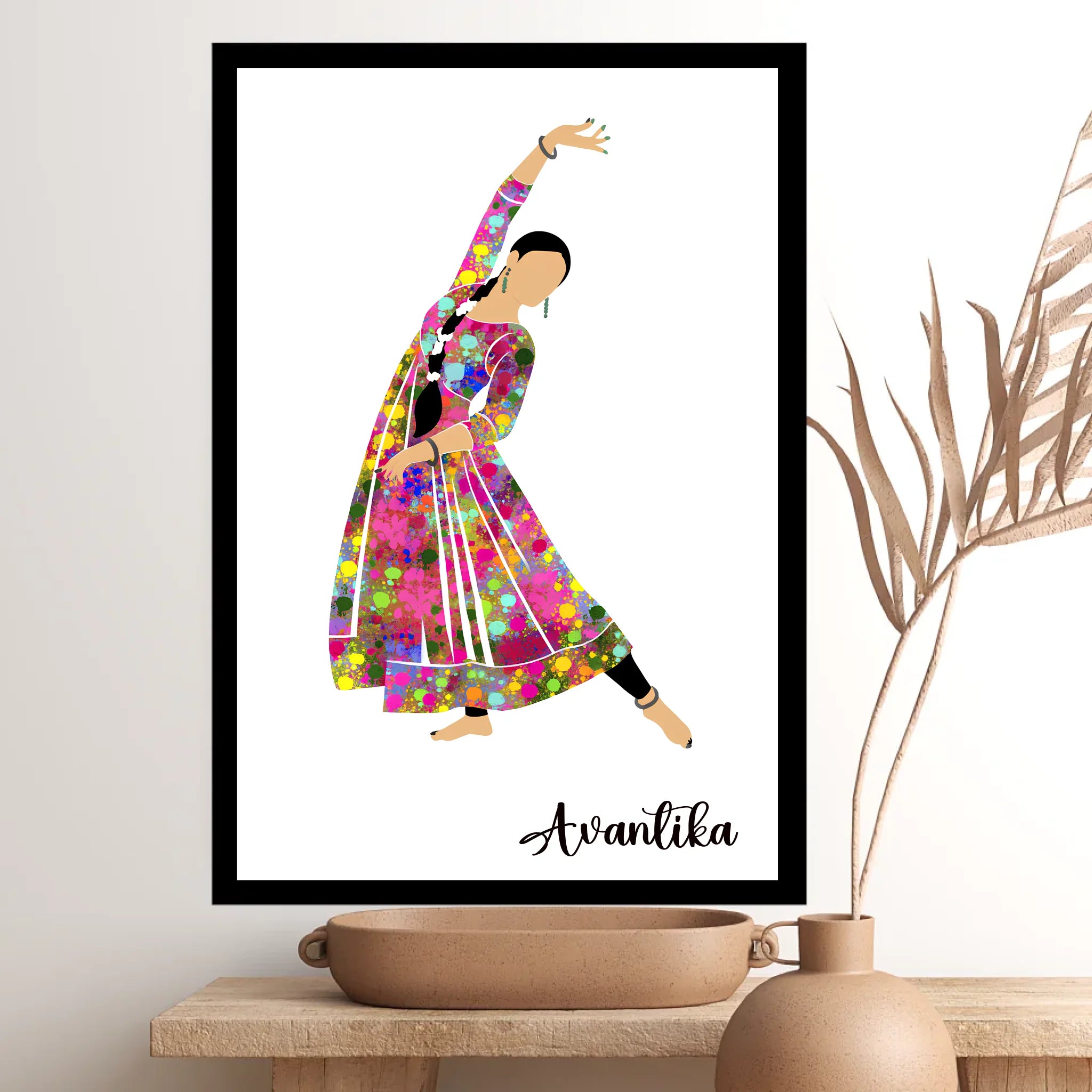 Kathak Dancer Wall Art – Personalised Wall Art – Gaviksha